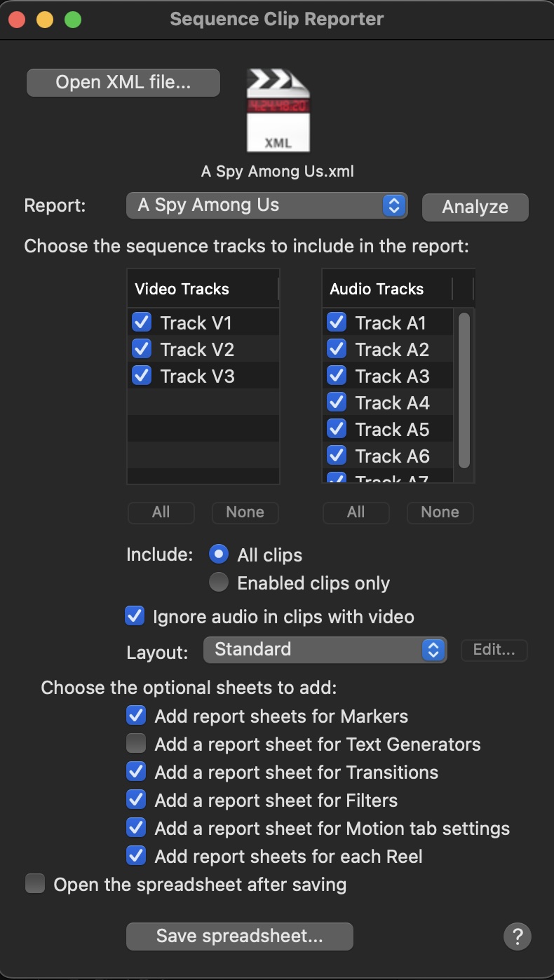 Sequence Clip Reporter – Intelligent Assistance Software